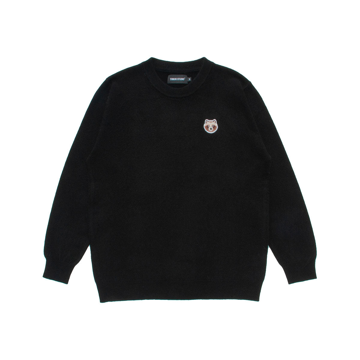 TANUKI - Wool Crew Neck Knit - Black – TANUKI STUDIO