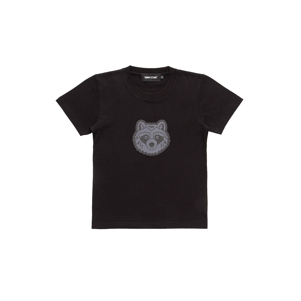 Kids Size - Face TANUKI Print Tee - Black – TANUKI STUDIO